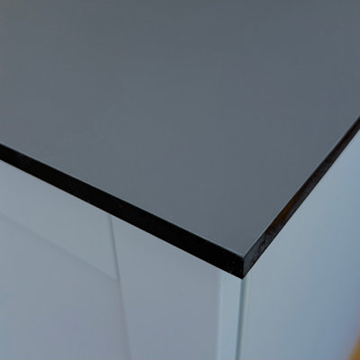 Shadow Grey 2000mm x 610mm x 12mm Compact Laminate Worktop Modern ...