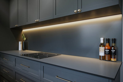 Shadow Grey 2000mm x 610mm x 12mm Compact Laminate Worktop Modern ...