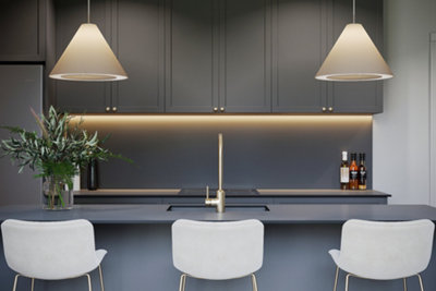 SHADOW GREY 3050MM X 610MM X 12MM COMPACT LAMINATE WORKTOP MODERN ...