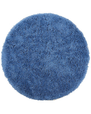 Shaggy Round Area Rug 140 cm Blue CIDE