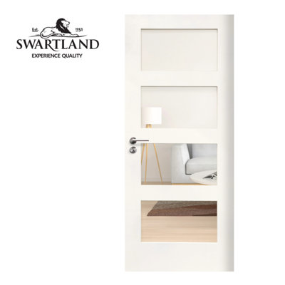 Shaker 4 Panel White Primed Glzd Door 2032 x 813mm