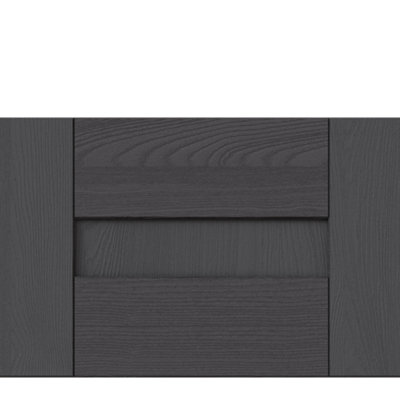 Shaker Kitchen Drawer Front Oak Grain Graphite 5 Piece Foil Wrapped 283X496