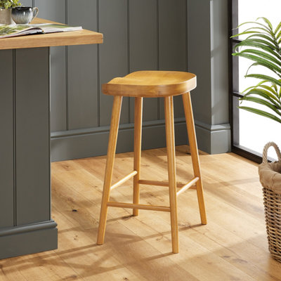Shaker Style Saddle Seat Counter Stool Ergonomic Contoured Seat Solid ...
