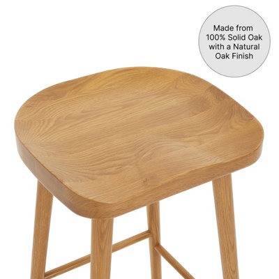 Shaker Style Saddle Seat Counter Stool Ergonomic Contoured Seat Solid ...