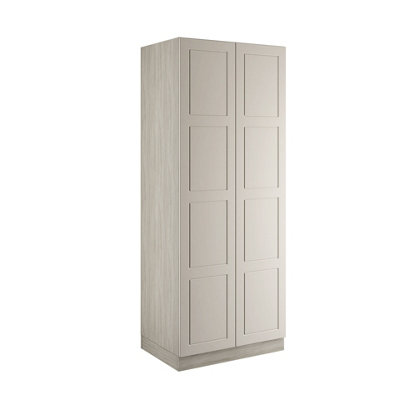 Shaker Taupe Grey Double Wardrobe with Single Rail