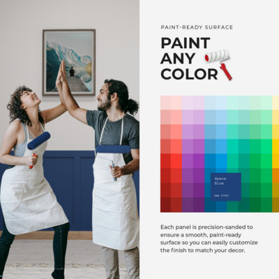 Shaker Wall Panelling Kit 6 MDF Slats 9mm Paintable Moisture Resistant