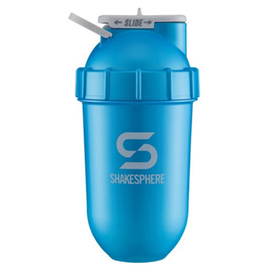 ShakeSphere Tumbler Protein Shaker Metallic Cyan (700ml)