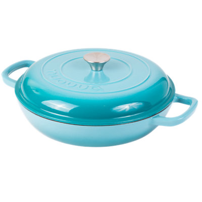 Shallow Cast Iron Dutch Oven Casserole with Lid, Oven-Safe - 3.7-Quart ...