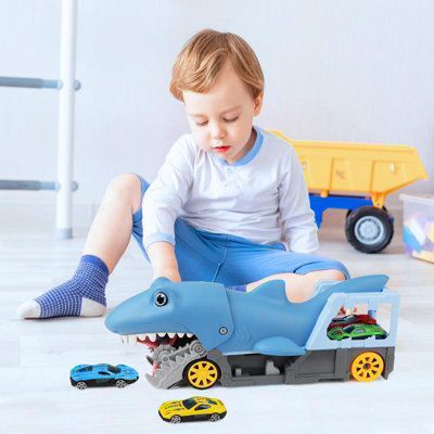 SHARK DEVOUR TRANSPORT CAR PLAYSET FOR KIDS HOT WHEELS SHARK CHOMP ...