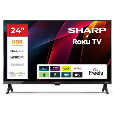 SHARP 24HD2225K 24 Inch HD Roku Smart LED TV with Freely