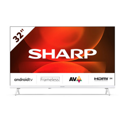 SHARP 32FH2KW 32" HD Ready Frameless LED Smart Android TV - White