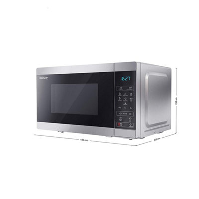 Sharp YC-MS02U-S Microwave Silver 800W with 11 Power Levels & 8 Preset ...