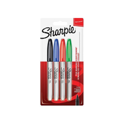 Sharpie Fine Tip Permanent Marker Multi Colour (Mixed Pack of 4)
