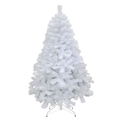 Shatchi 12Ft Christmas White Bushy Looking Artificial Tree Metal Stand