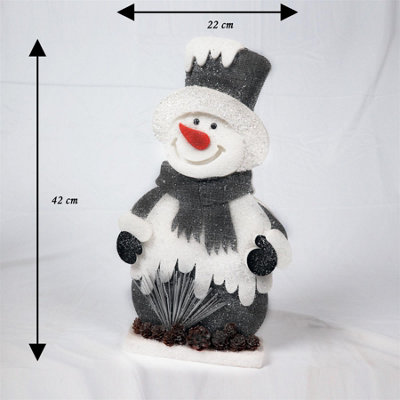 SHATCHI 42CM RED SNOWMAN CHRISTMAS TABLETOP FIGURES GLITTER FOAM ...