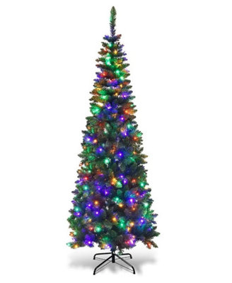 Shatchi 4ft / 120cm Pre-Lit Pencil Artificial Christmas Tree with ...