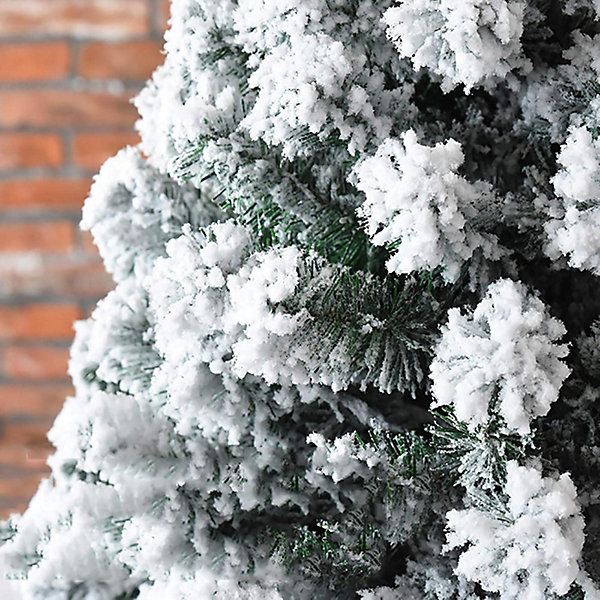 Shatchi 4Ft Yukon Pine Artificial Green Christmas Tree Snow Flocked 230 ... Shatchi 4Ft Yukon Pine Artificial Green Christmas Tree Snow Flocked 230 ...