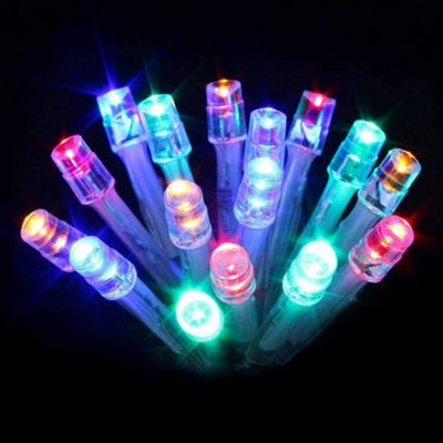 Shatchi 80 LEDs Multicolour LED Lights Clear Cable Battery Operated ...
