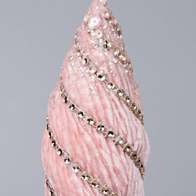 Shatchi Baby Pink Nut Bauble 15cm - Christmas Tree Hanging Decorations ...
