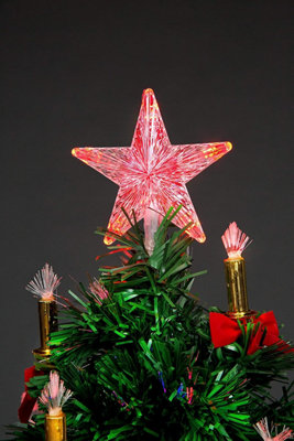 Shatchi Candle and Bow Fibre Optic Christmas Tree 3ft