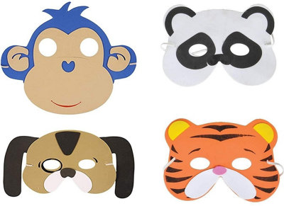 SHATCHI Eva Foam Animal Face Masks For Kids Party Bag Fillers ...