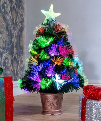 Shatchi Multicolour Fibre Optic Christmas Tree 2ft