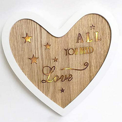 SHATCHI Wooden Heart Table Top Decoration Christmas Gift | DIY at B&Q