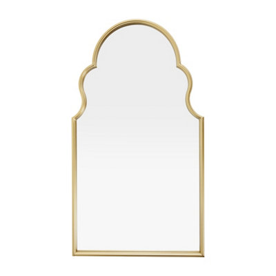 Shatterproof Metal Decorative Wall Mounted Mirror with Gold Framed