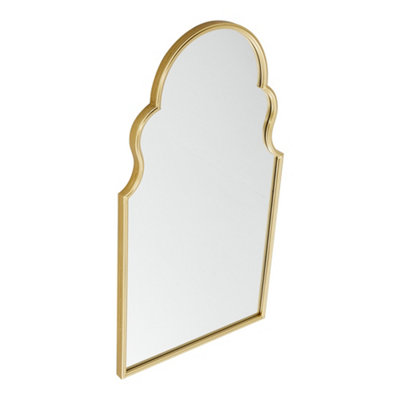 Shatterproof Metal Decorative Wall Mounted Mirror with Gold Framed