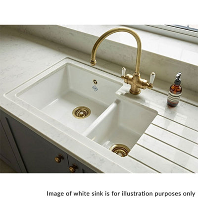 Shaws Classic 1.5 Bowl Fireclay Ceramic Kitchen Sink - Undermount or ...