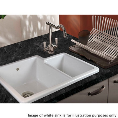 Shaws Classic 1.5 Bowl Fireclay Ceramic Kitchen Sink - Undermount or ...