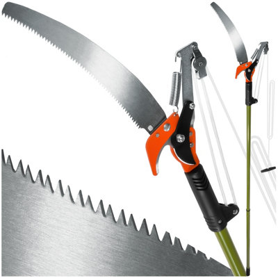 Shears - telescopic pruners with cable and saw function - green