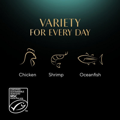 Sheba Fillets Tray Chicken Shrimp & Ocean Fish Gravy 60g x 32 (Pack of 32)