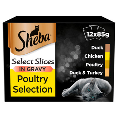 Sheba Pouch Select Slices Poultry Collection In Gravy 12x85g - Pack of 4