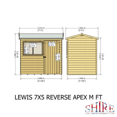 Shed Base, Assembly and Lewis 7x5 SD Shiplap Reverse Style C Garden ...