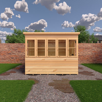 Shed Base, Assembly and Sun Pent 8x8 SD Shiplap Style B Potting Shed ...