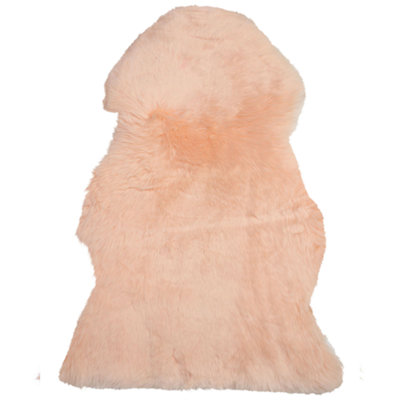 Sheepskin Rug ULURU Peach Pink 65 x 110 cm
