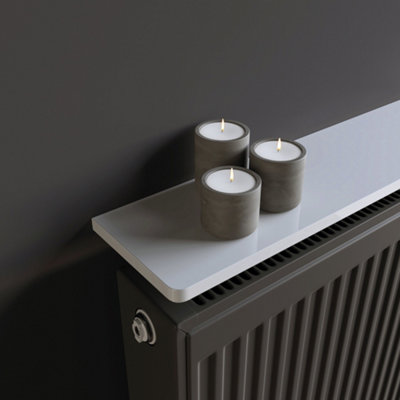 Shelf Depot Gloss White Radiator Shelf (L)600mm (D)150mm | DIY at B&Q