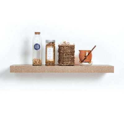 Shelf Depot Oak Floating Shelf (L)600mm (D)230mm | DIY at B&Q
