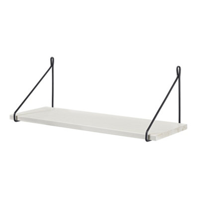 Shelf Depot White Pine Solid Wood Shelf Kit with Hanging Brackets (L ...