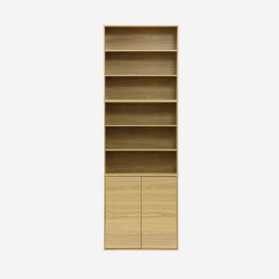 Shelf modular bookcase with wood decor 3 elements - 2 doors 5 shelves ...