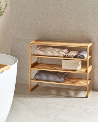 Shelving Unit UVALDA Bamboo Wood Light Brown
