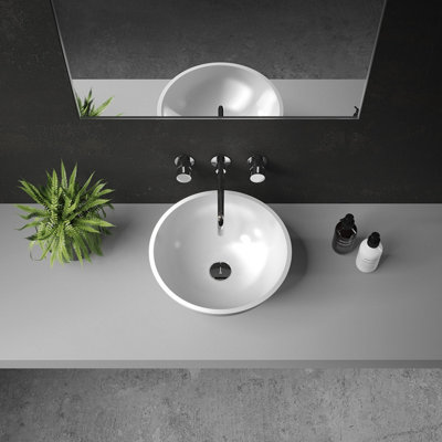 Sheringham Stone Counter Top Basin - Matt White