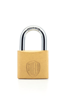 Shield Brass Padlock with hardened steel shackle (30mm)