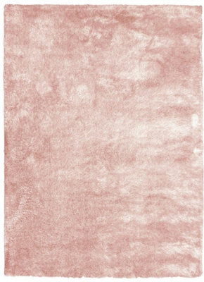 Shimmer Collection Supersoft Shaggy Rug in Pink ODS33 | DIY at B&Q