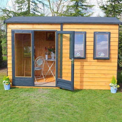 Shire 10 x 10 Feet Double Door with Two Opening Windows Dip Treated ...
