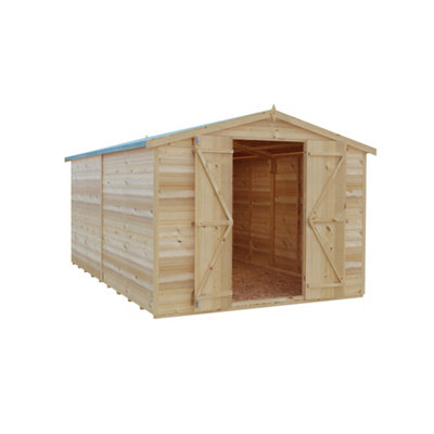 Shire 12x8 Overlap Double Door Apex Shed No windows