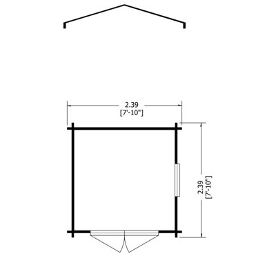 Shire 8x8 Bradley Log Cabin - 19mm Thick Logs
