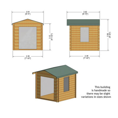 Shire Barnsdale 8x8 Log Cabin 19mm Logs