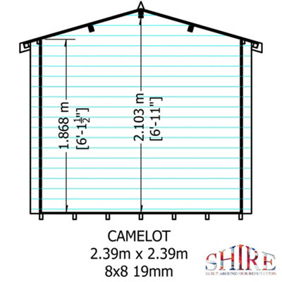 Shop Shire Camelot 8x8 Log Cabin 19mm Logs